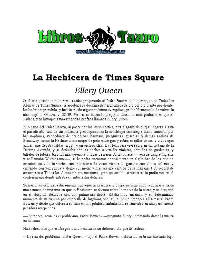 Queen, Ellery - La Hechicera de Times Square | PDF