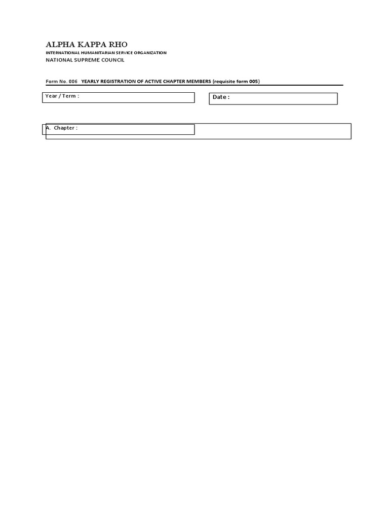 Yearly Registration for Active Chapter Members | PDF