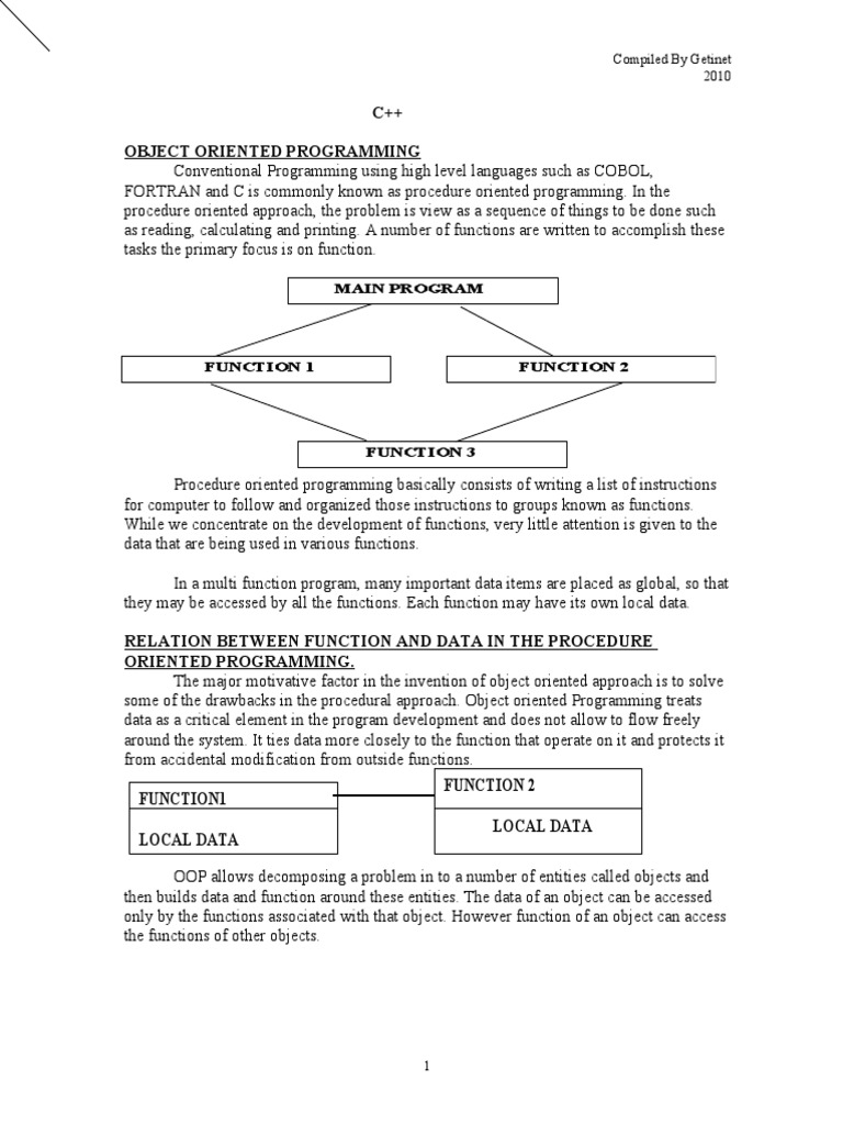 C++ Notes | PDF | C++ | Class (Computer Programming)