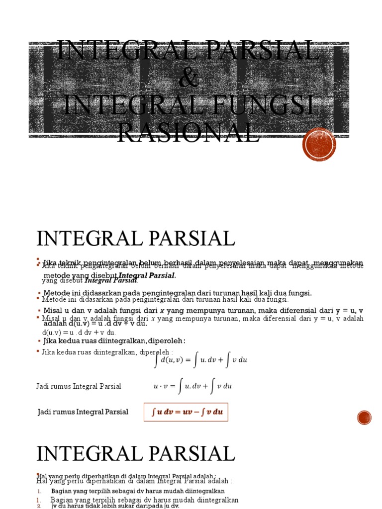 Integral Parsial dan Fungsi Rasional | PDF | Metode & Bahan Ajar