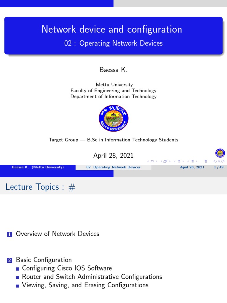 Network Device and Configuration | PDF | Computer Network | Command Line Interface