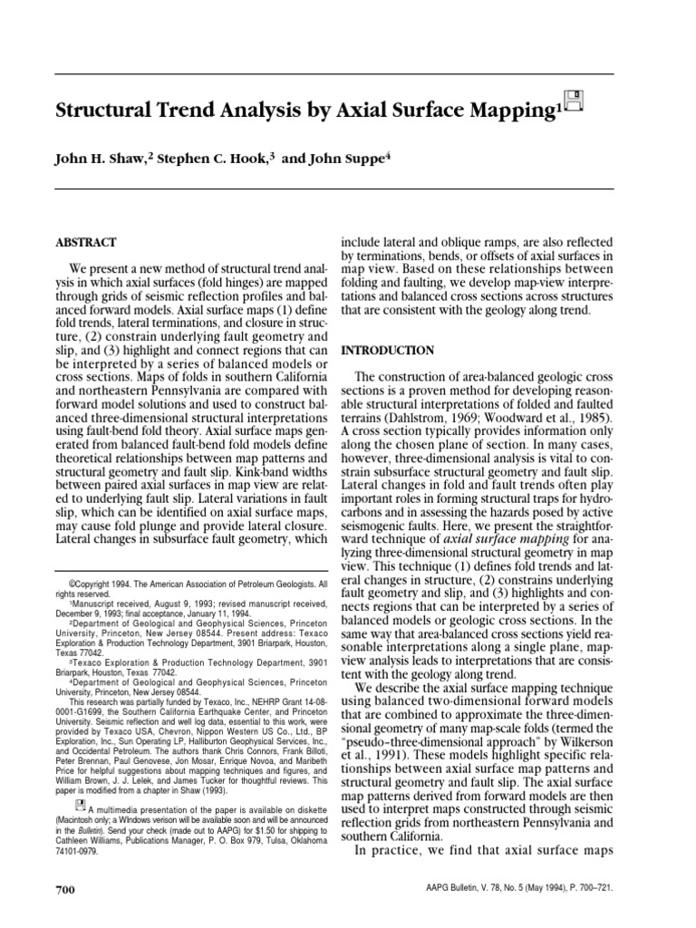 Structural Trend Analysis by Axial Surface Mapping1 | PDF | Fault ...
