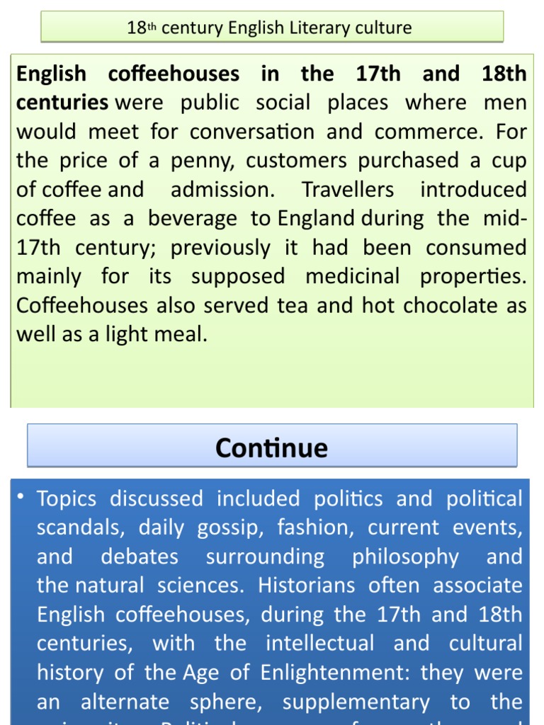 18th Century English Coffeehouse Culture | PDF