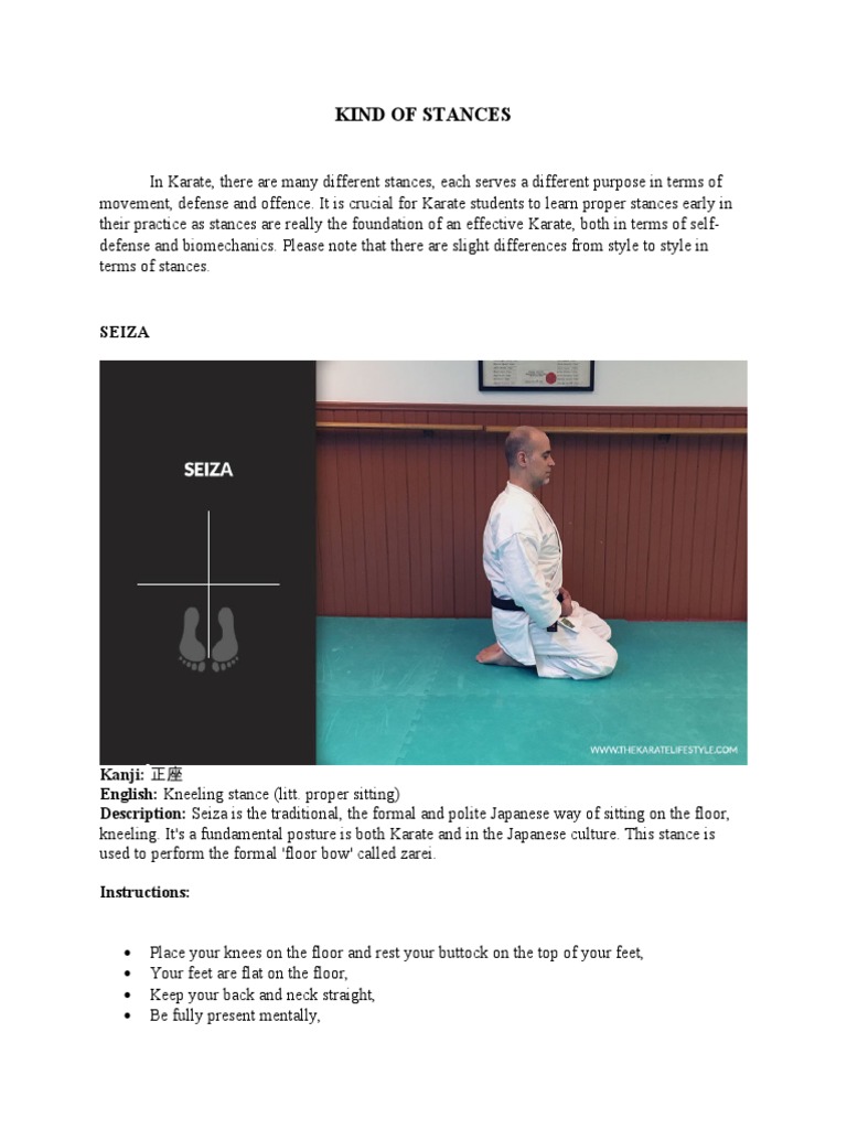 Kind of Stances | PDF | Japanese Martial Arts | Combat Sports
