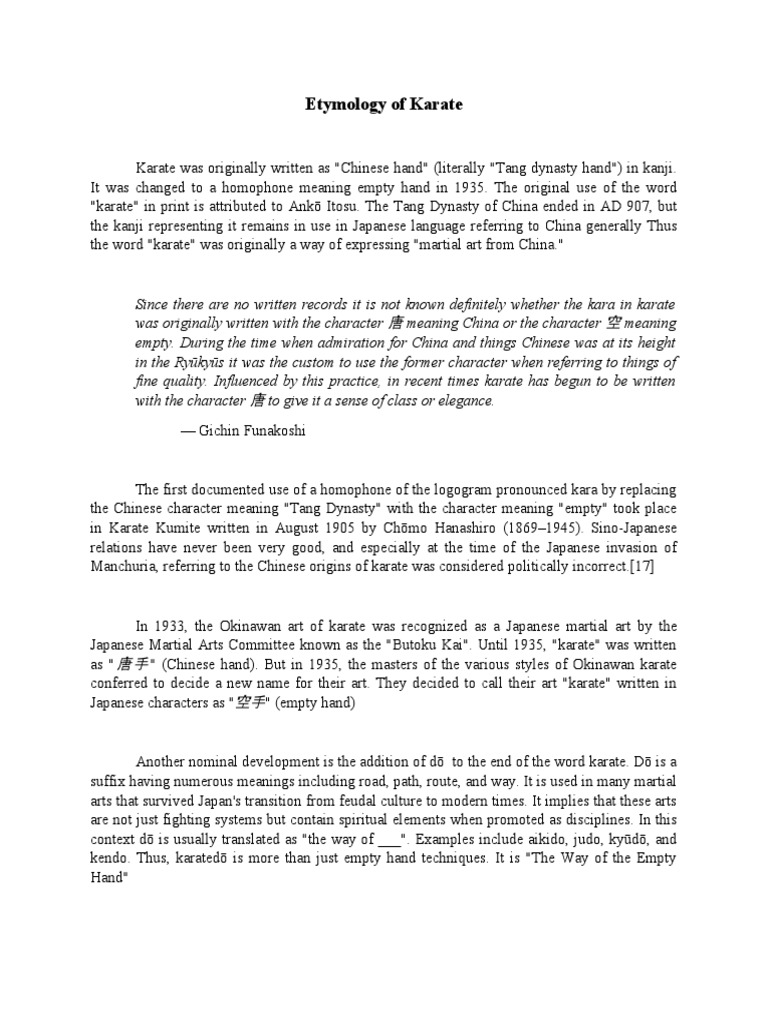 History of Karate | PDF | Karate | East Asian Martial Arts