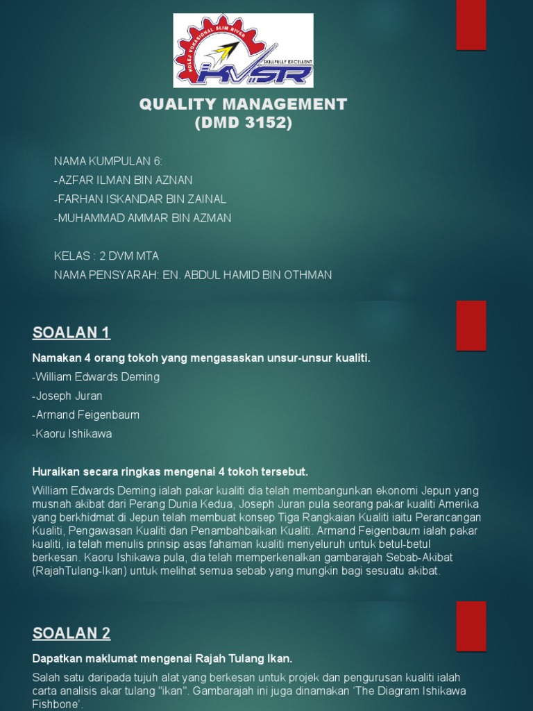 Contoh Presentation Quality Management | PDF