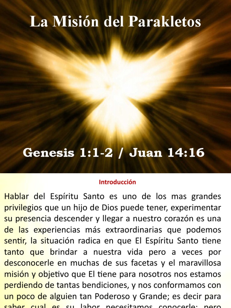 La Mision Del Parakletos de Dios | PDF | espíritu Santo | Dios
