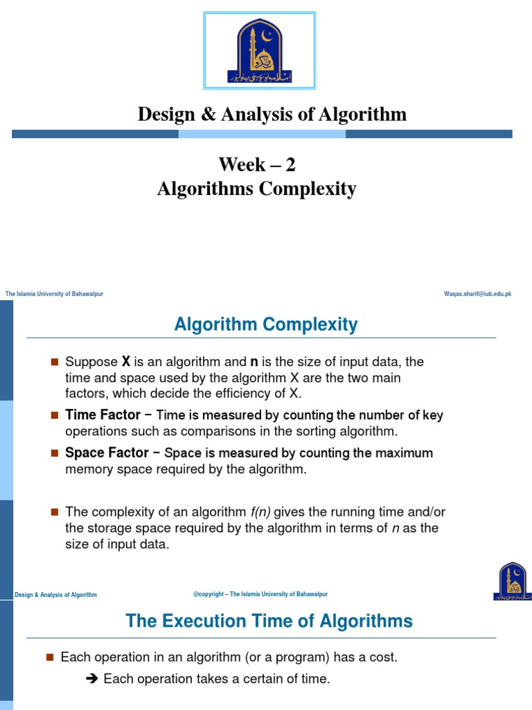 Week 02 Algorithm Complexity Design Analysis Of Algorithm Pdf 0297