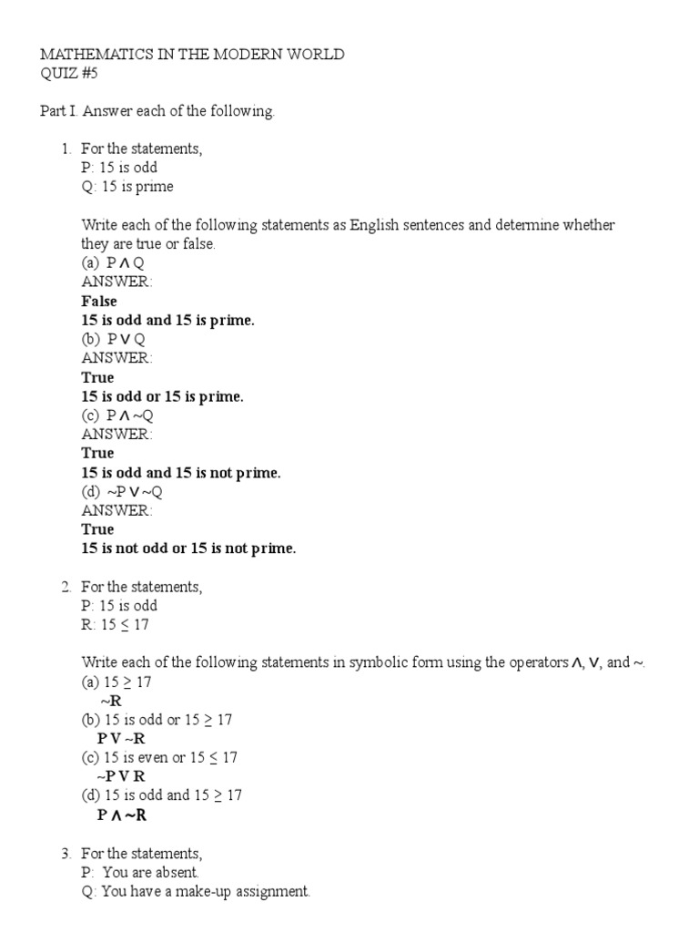 Mathematical Logic and Binary Representations: An Analysis of Quiz ...