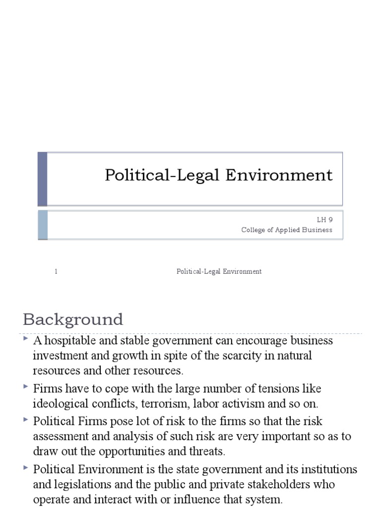 Political-Legal Environment | PDF | Constitution | Government