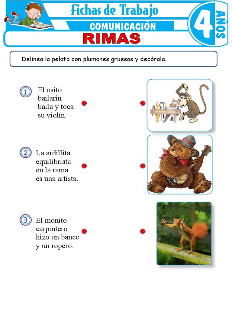 Hojas De Trabajo De Rimas Infantiles Para Preescolar