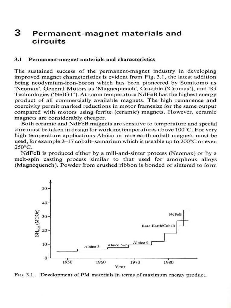 3.1 Permanent-Magnet Materials and Characteristics | PDF | Electric ...