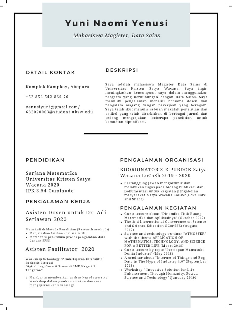 Contoh CV Sederhana | PDF