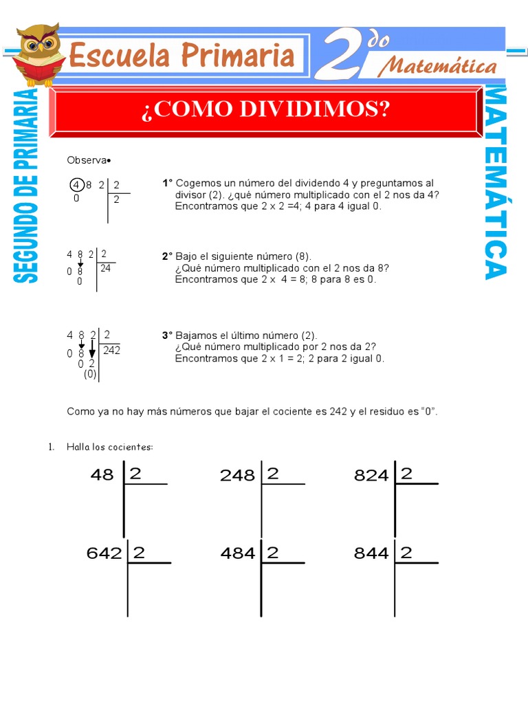 Divisiones y Cocientes para 2° Primaria | PDF | División (Matemáticas ...