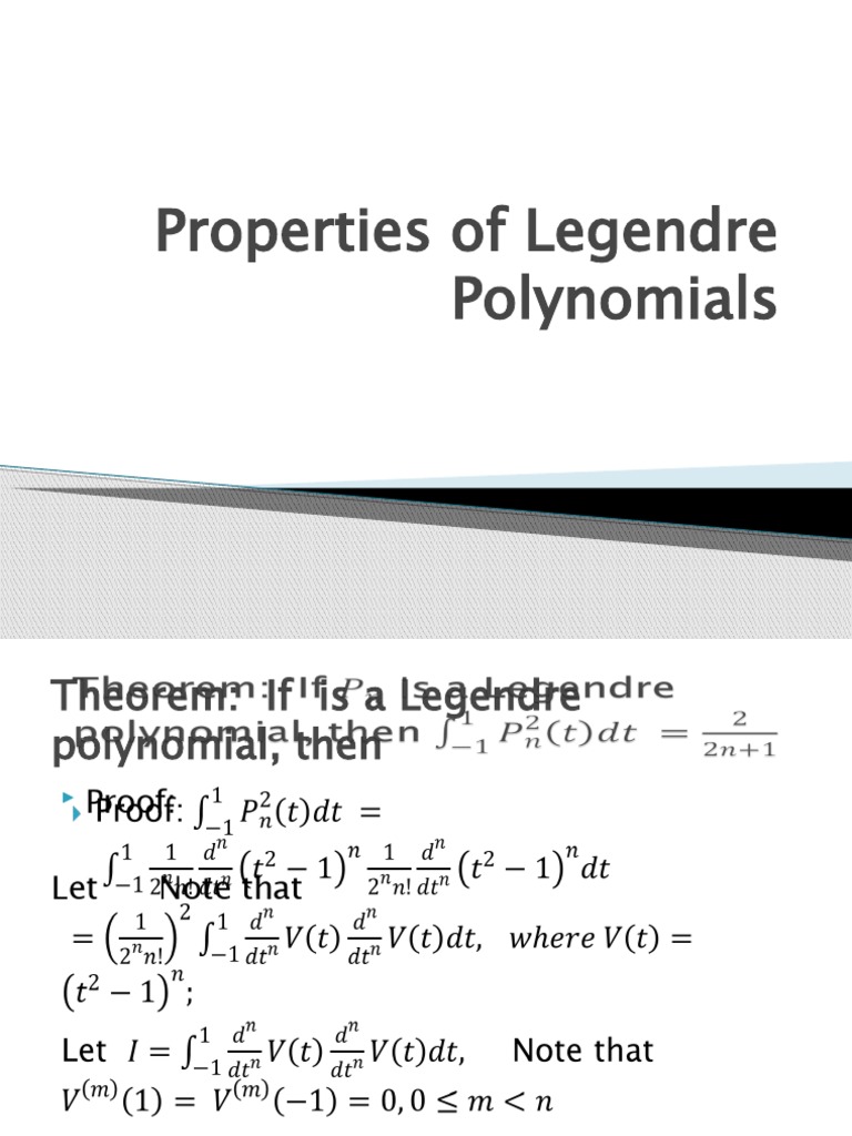 Properties of Legendre Polynomials | PDF