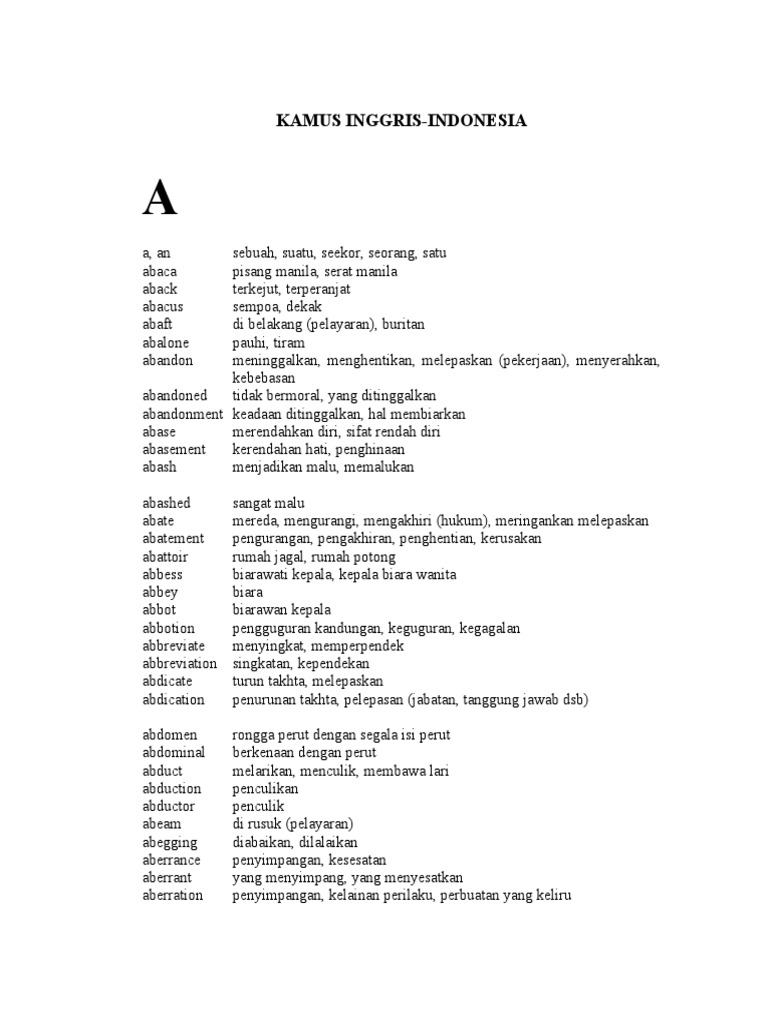 Kamus Inggris Indonesia | PDF
