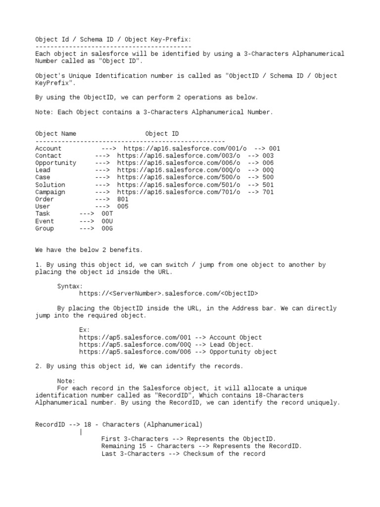 15 - 18 Digit Id - Object ID | PDF | Data | Software Development
