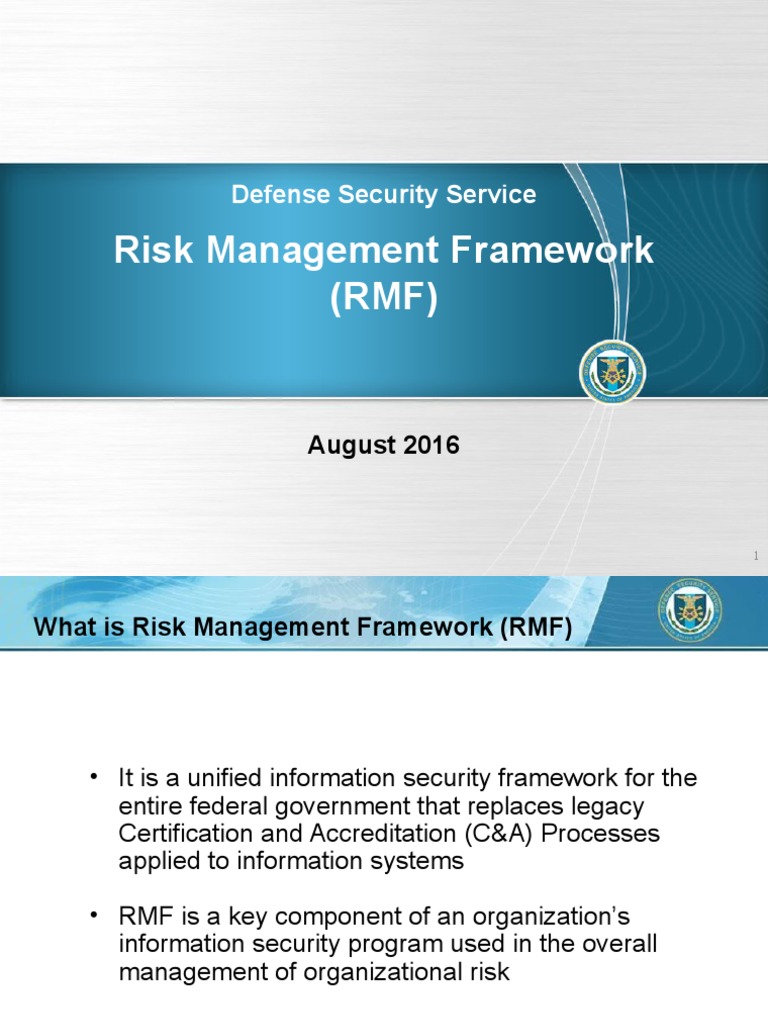 Risk Management Framework (RMF) : Defense Security Service | Download ...