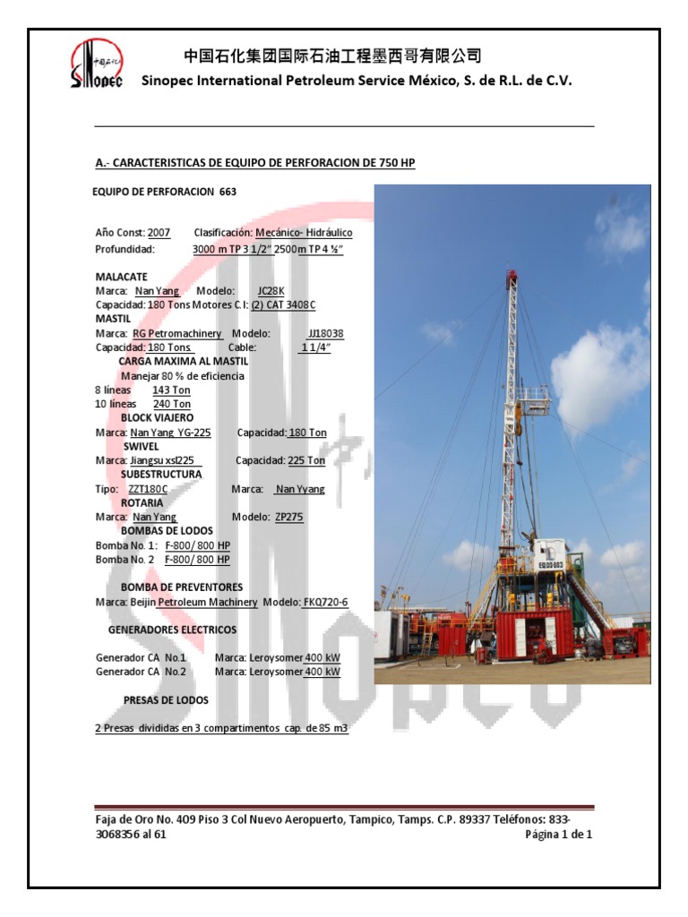 Ficha Tecnca Rig 750 HP 663 | PDF