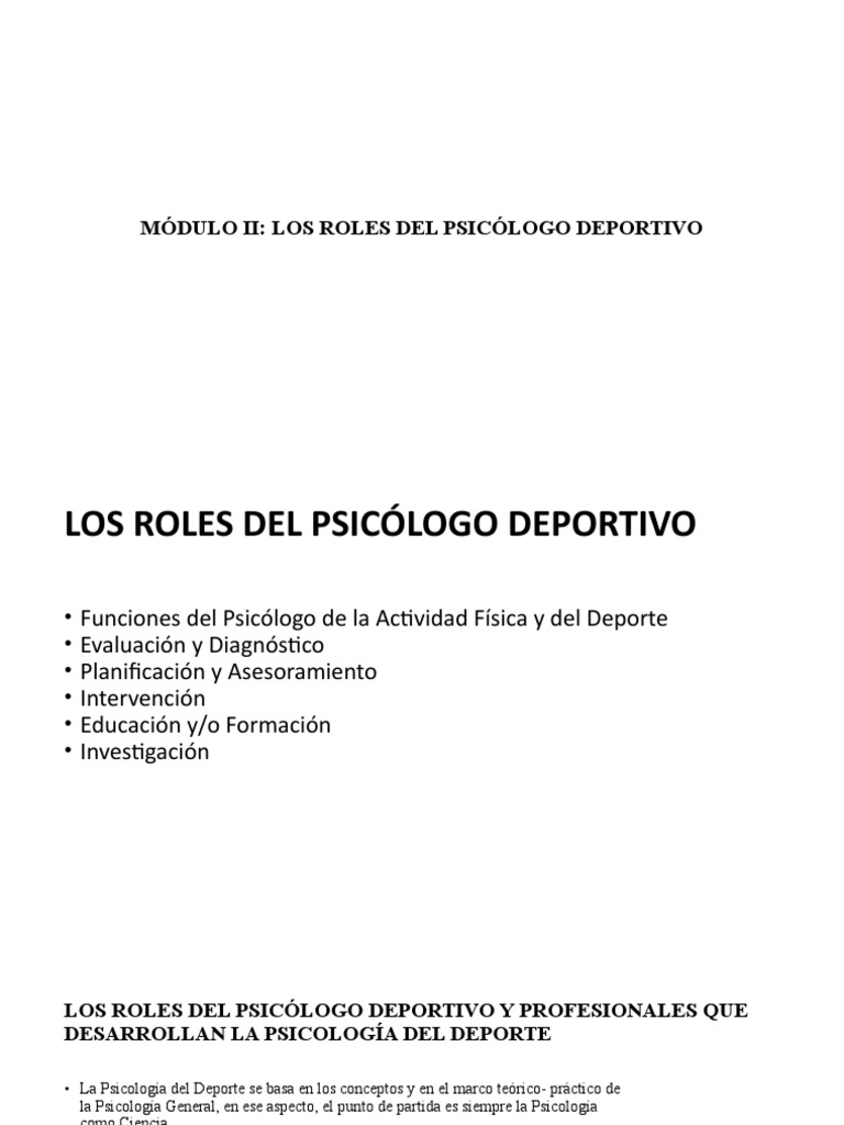 Módulo Ii PS Dep | PDF | Sicología | Deportes