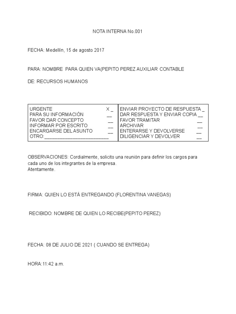 Nota Interna | PDF | Derecho