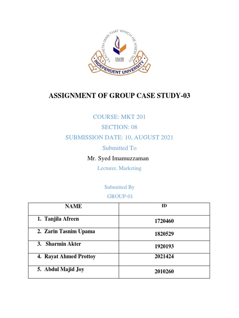 MKT201 Case Study 03 Group 1 | PDF | Entrepreneurship | Startup Company