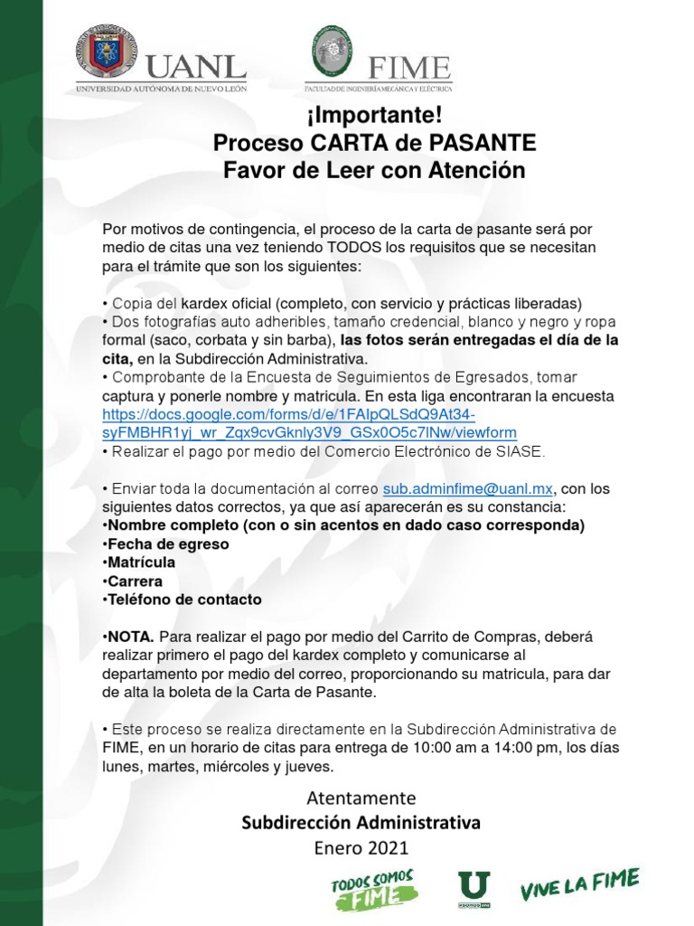 Obtén tu carta de pasante: Requisitos y proceso para tramitarla de manera virtual | PDF