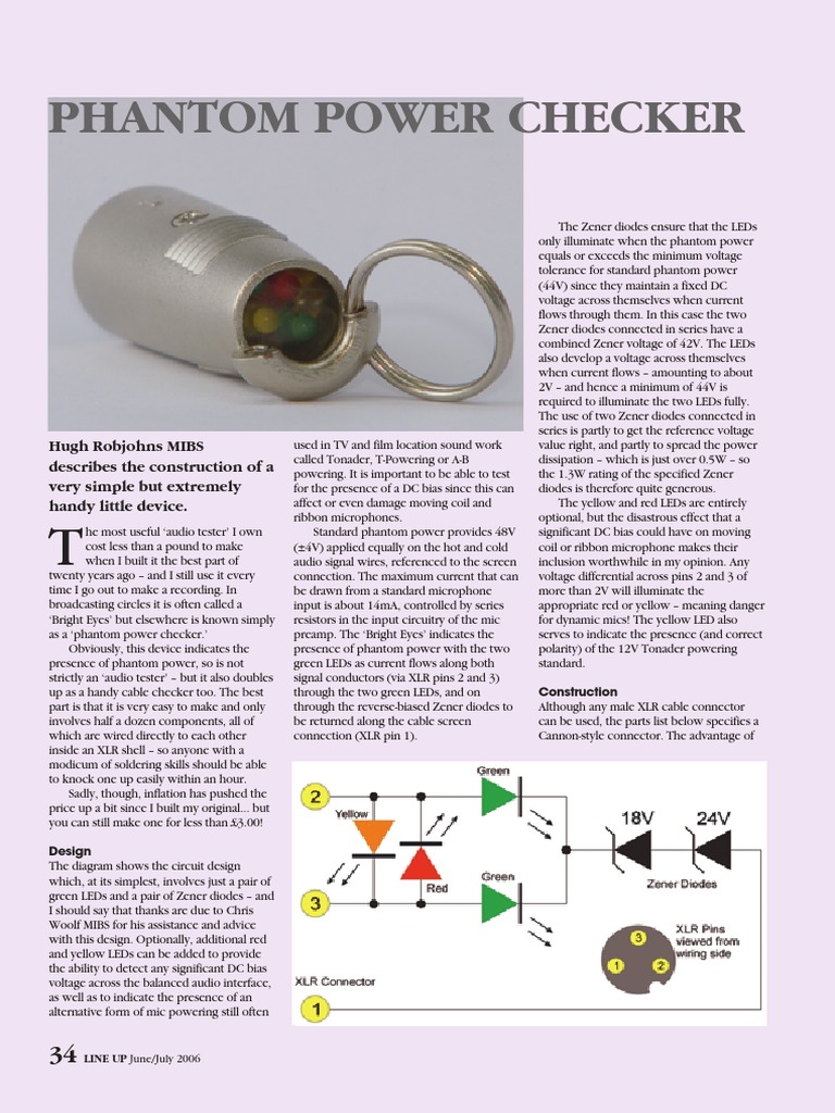 Phantom Power Checker | PDF | Electromagnetism | Computer Engineering
