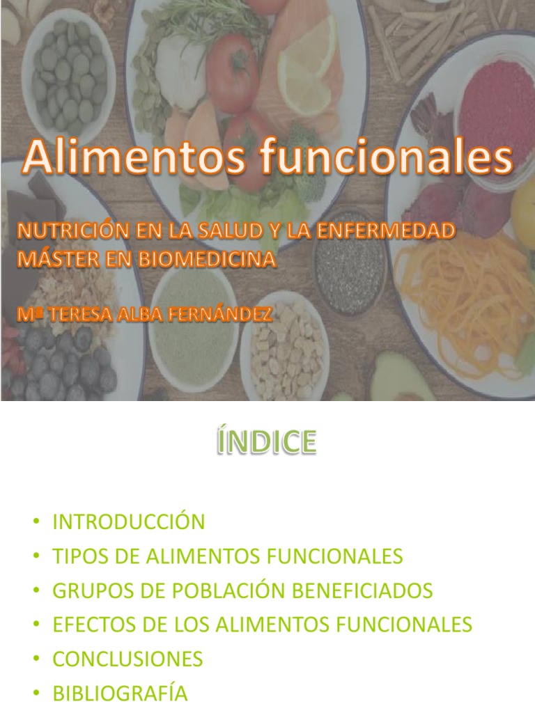 Power Point Alimentos Funcionales | PDF | Comida funcional | Alimentos