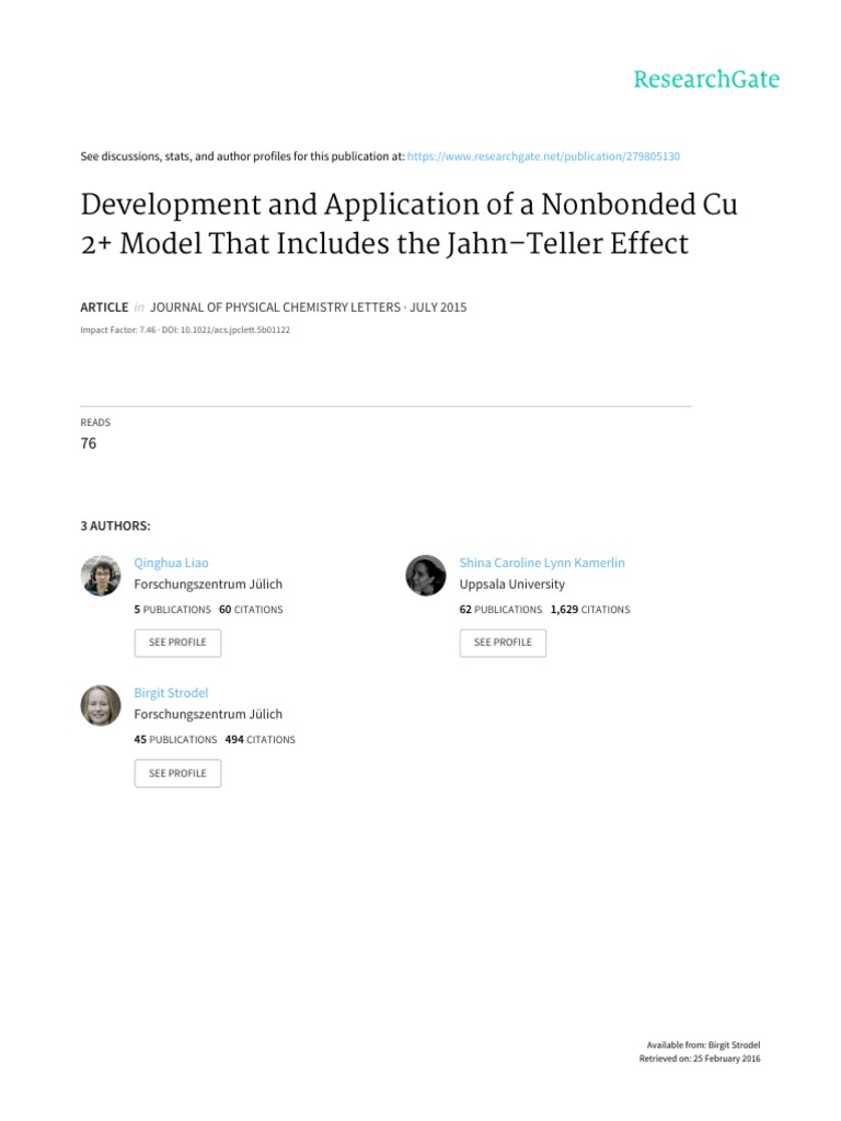 Development and Application of A Nonbonded Cu 2+ Model That Includes ...