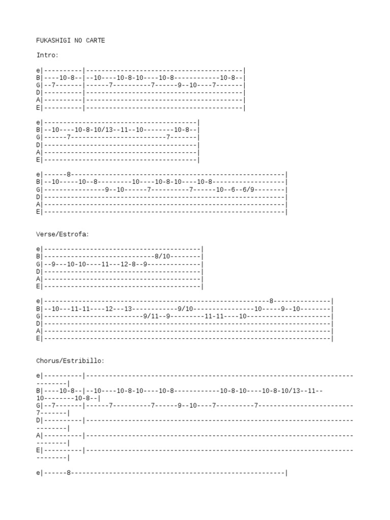 Fukashigi No Carte Tabs | PDF