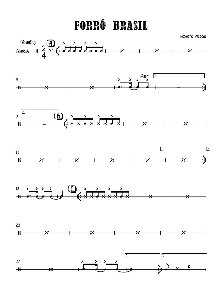 Forró Brasil - Graupo de Música Brasileira - Triangle | PDF