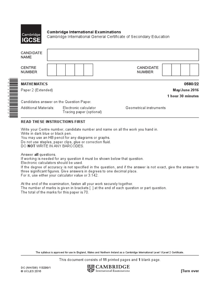 Cambridge International General Certificate of Secondary Education ...
