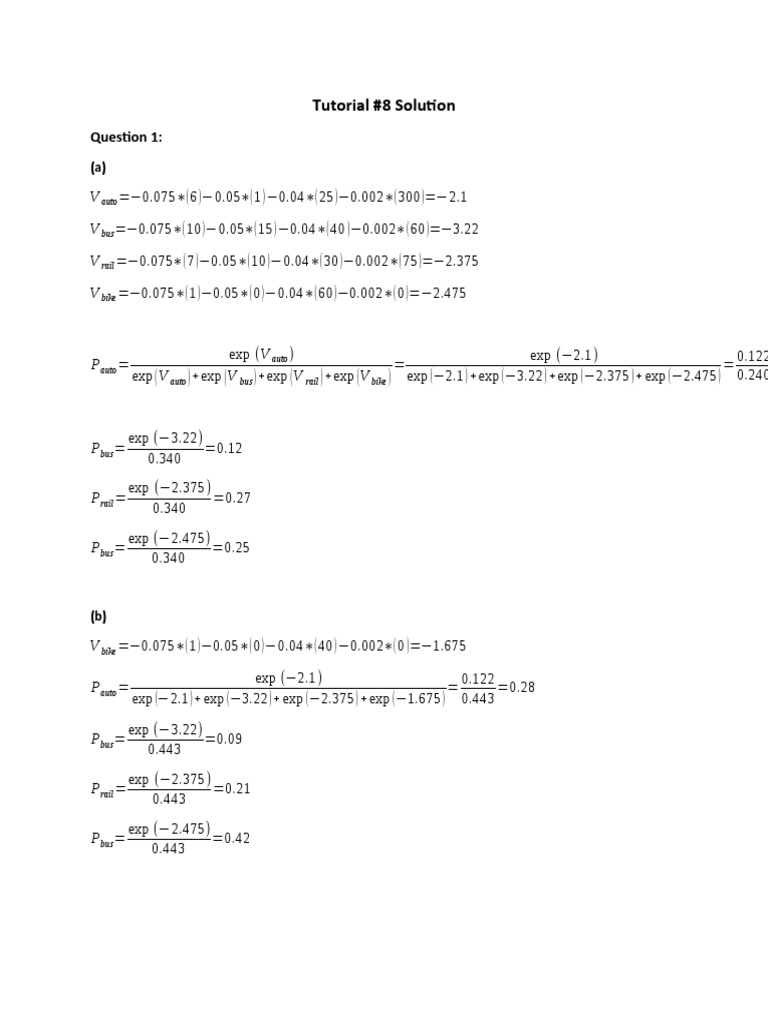 CIVL-365 Tutorial 8 Solution | PDF | Transport