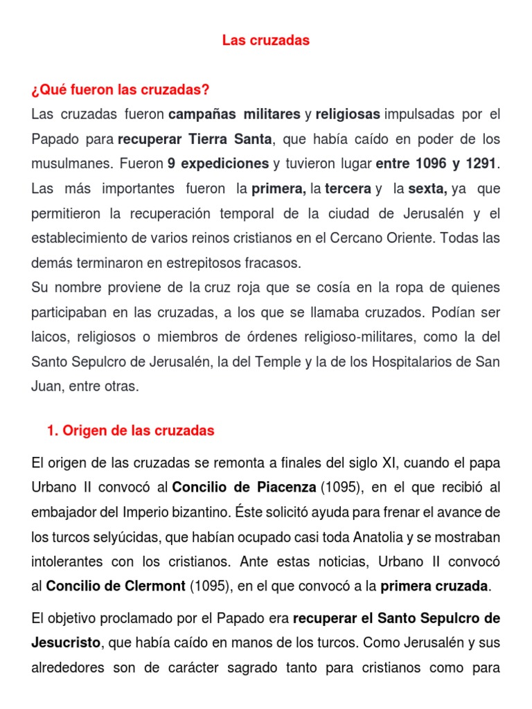 Las Cruzadas | PDF | Cruzadas | imperio Bizantino