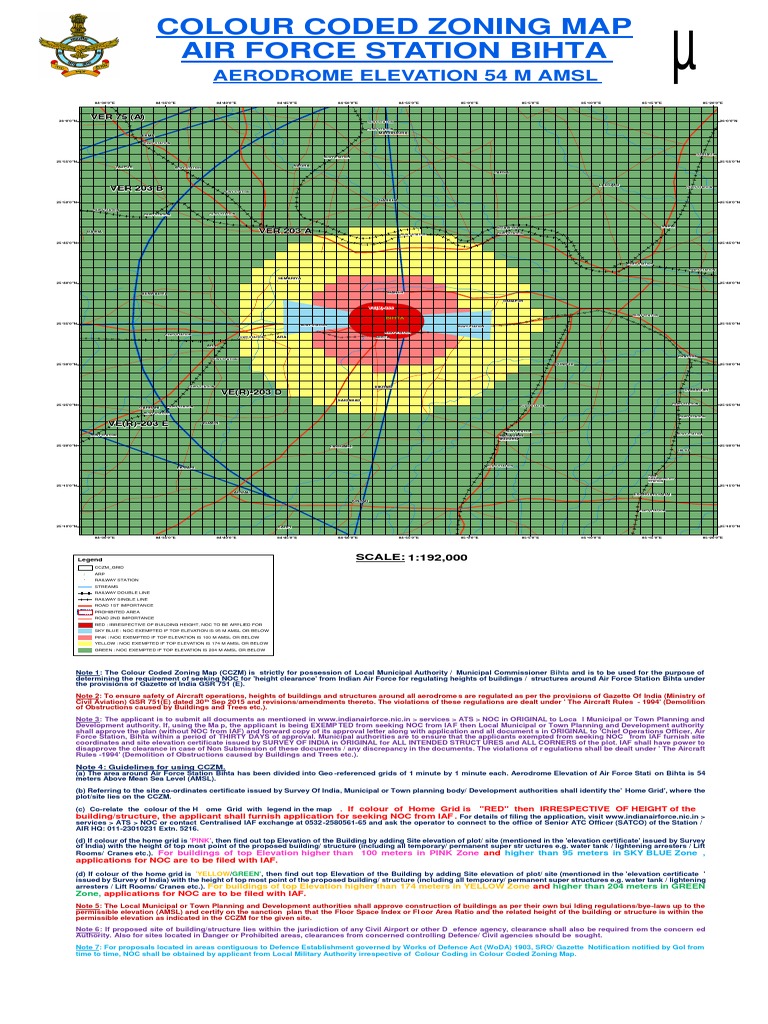 Aerodrome Elevation 54 M Amsl: Colour Coded Zoning Map Air Force ...