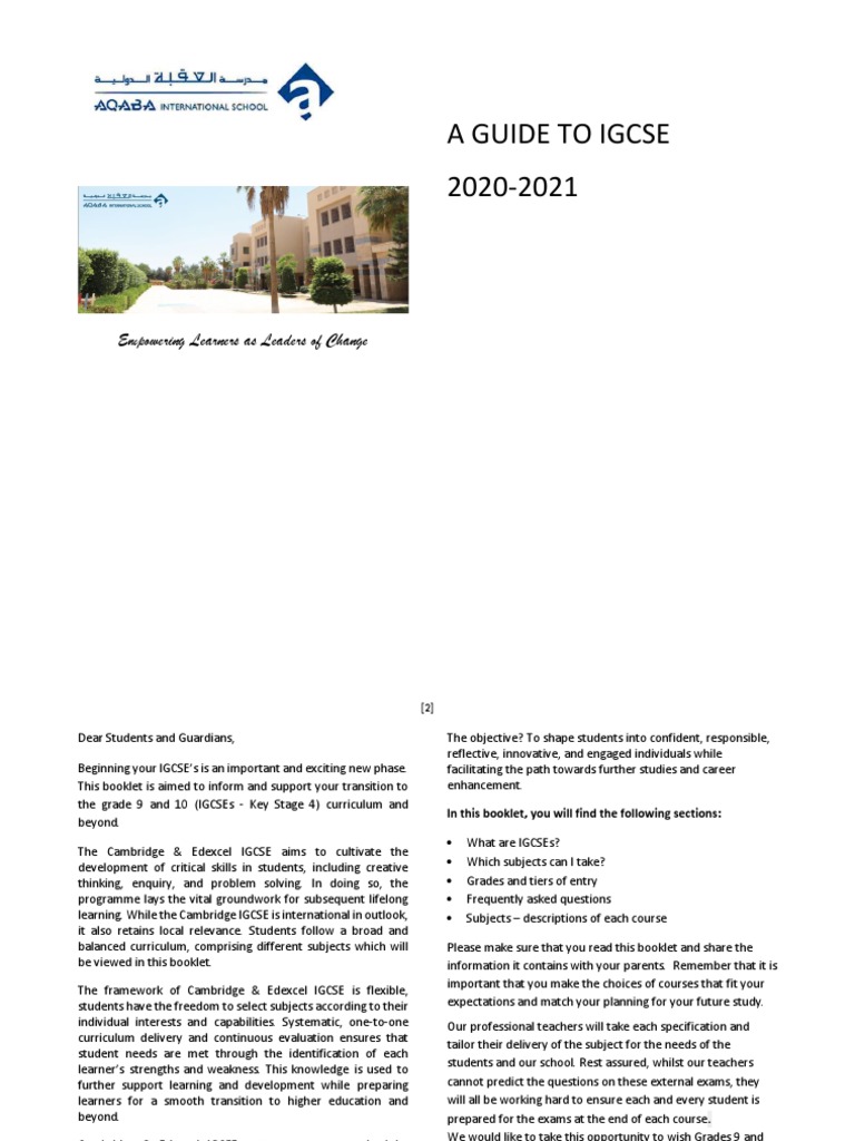 A Guide To IGCSE 2020-2021 - 1439068693 | PDF | Science | Educational ...