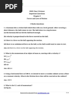 CBSE Class 9 Physics Worksheet - Force and Laws of Motion | PDF | Force ...