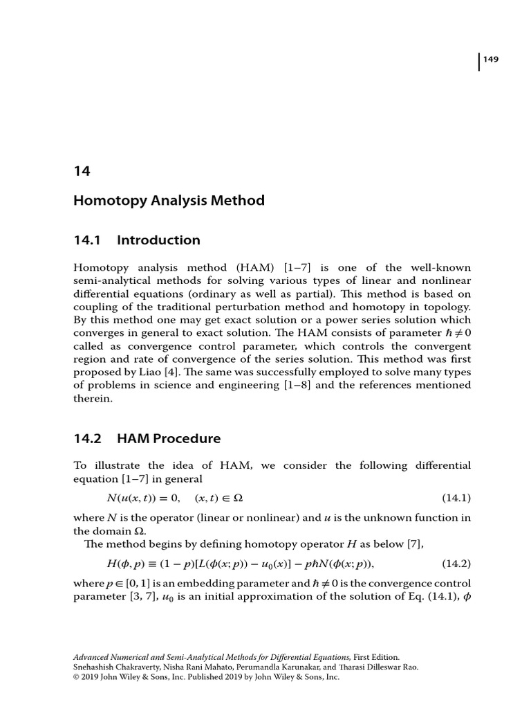 14 Homotopy Analysis Method: Advanced Numerical and Semi-Analytical ...