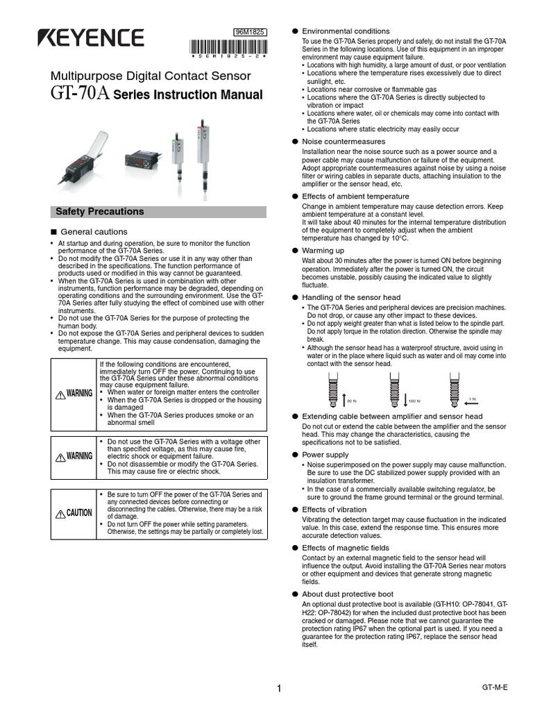 Series Instruction Manual: Multipurpose Digital Contact Sensor | PDF ...