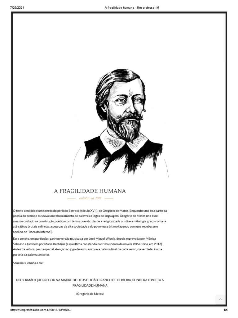A Fragilidade Humana | PDF | Sonetos | Deus