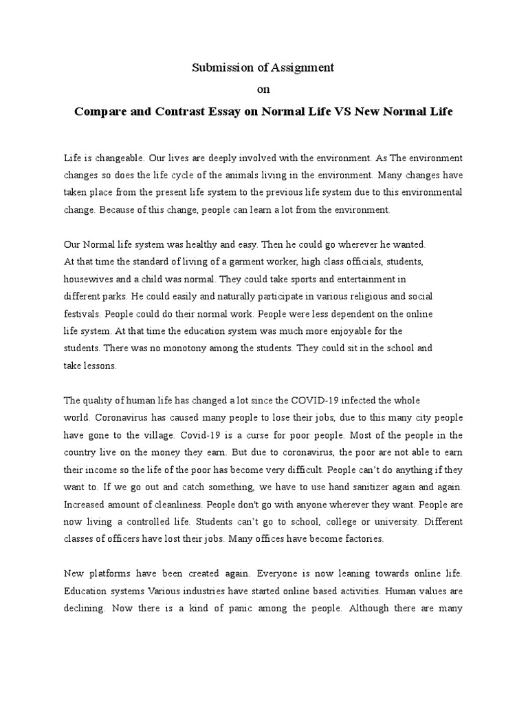 Normal Life VS New Normal Life | PDF