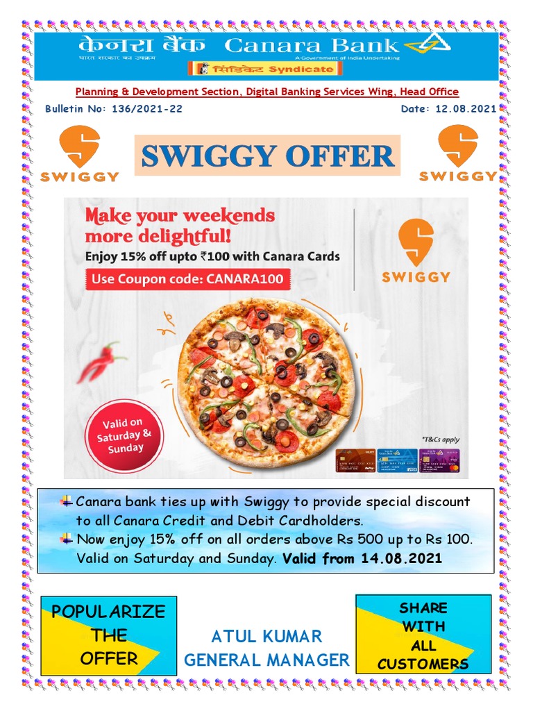 Swiggy Offer Valid From 14.08.2021 | PDF | Debit Card | Payments