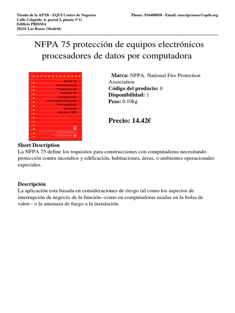 Nfpa 75 | PDF