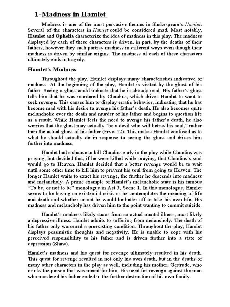 Madness and Revenge in Hamlet | PDF | Hamlet