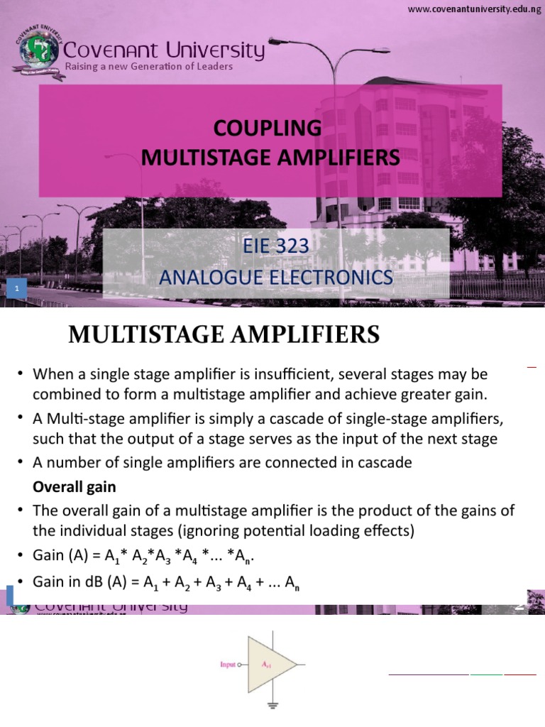 Coupling Multistage Amplifiers: EIE 323 Analogue Electronics | PDF ...
