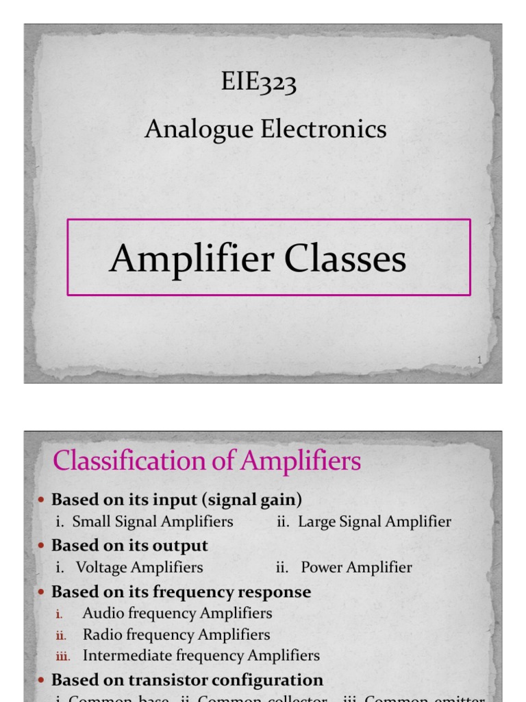 Amplifier Classes | Download Free PDF | Amplifier | Distortion