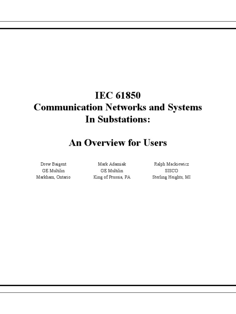 Iec 61850 - Communication Networks and Systems in Substations | PDF | Scada | Computer Network