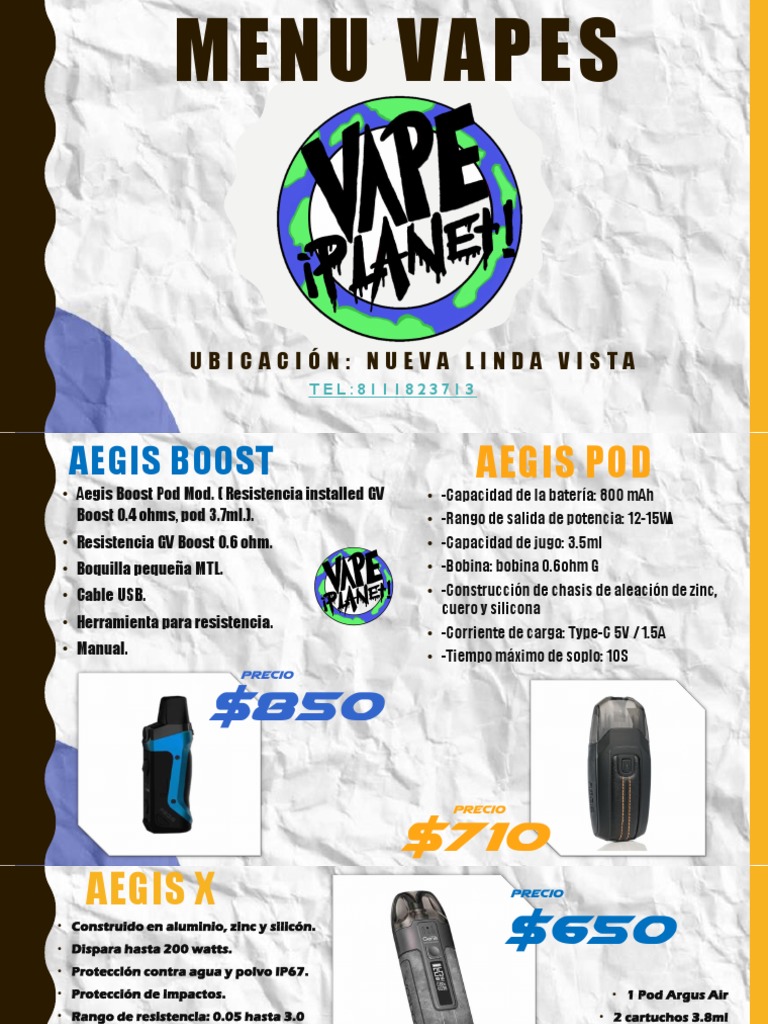 Catálogo de Vapes en Nueva Linda Vista | PDF | USB | Electromagnetismo