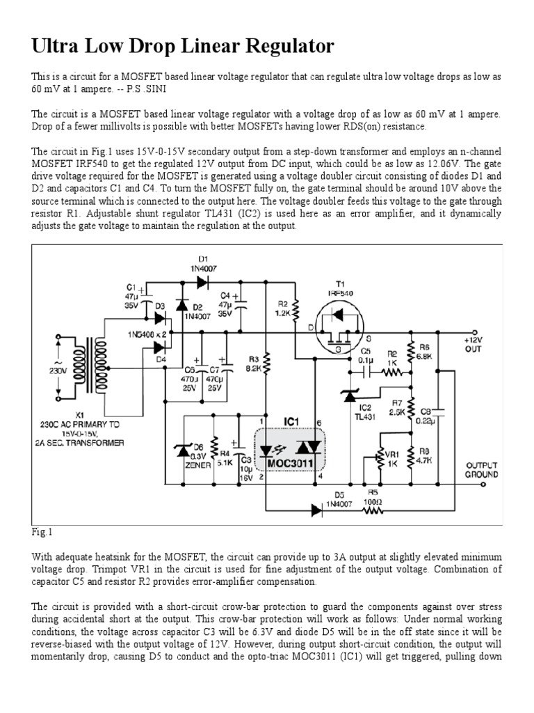Ultra Low Drop Linear Regulator | PDF | Electrical Network | Field ...
